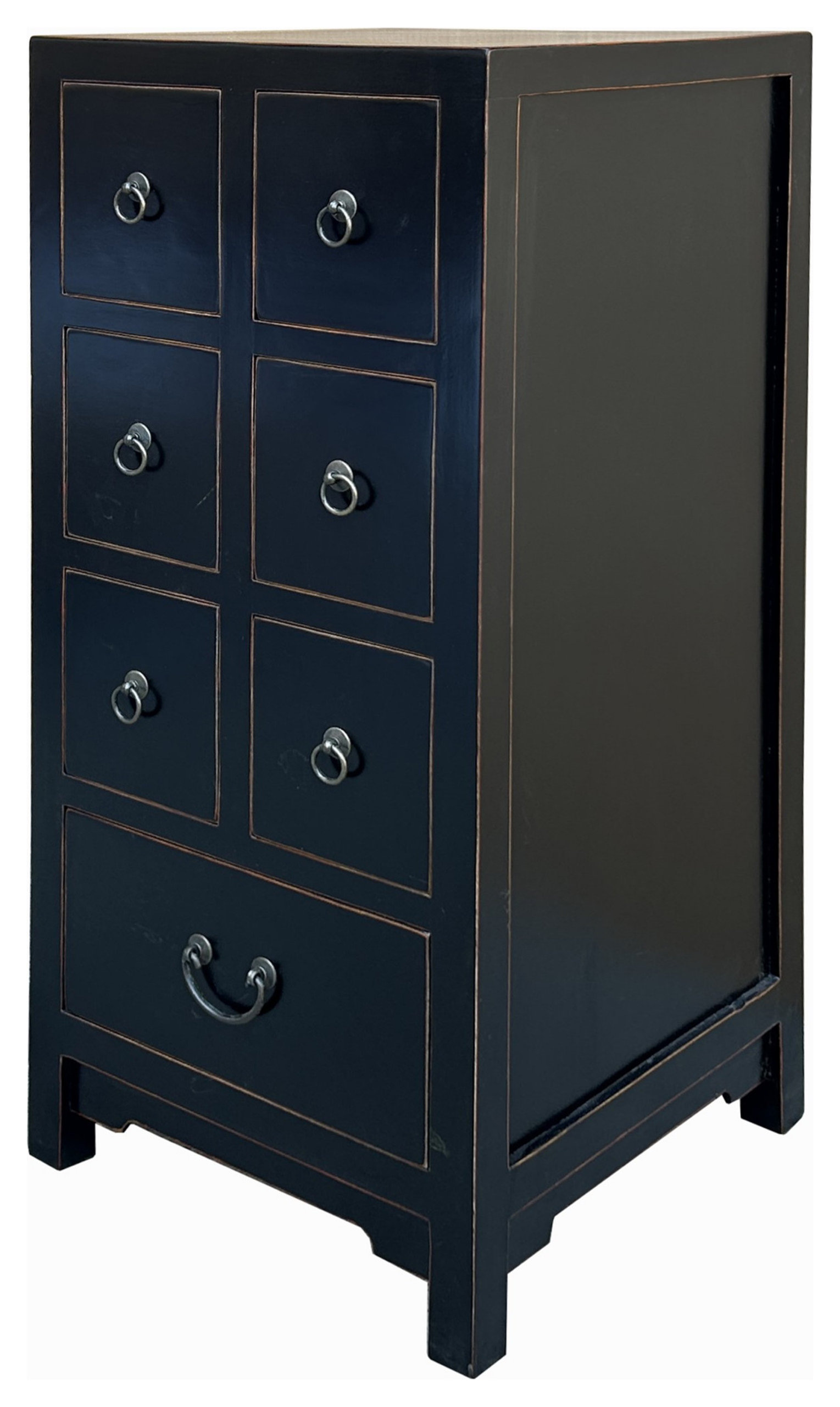 Oriental Black 7 Drawers Slim Narrow Chest Cabinet Stand Hcs7704 ...
