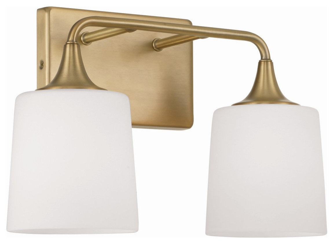 Presley Two Light Vanity, Aged Brass - Transitional - Bathroom Vanity ...