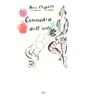 Marc Chagall, Commedia Dell'Arte, 1963, Artwork, 12.5"x9.75 ...
