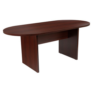 6 Foot (72 inch) Oval Conference Table in Mahogany - Transitional ...