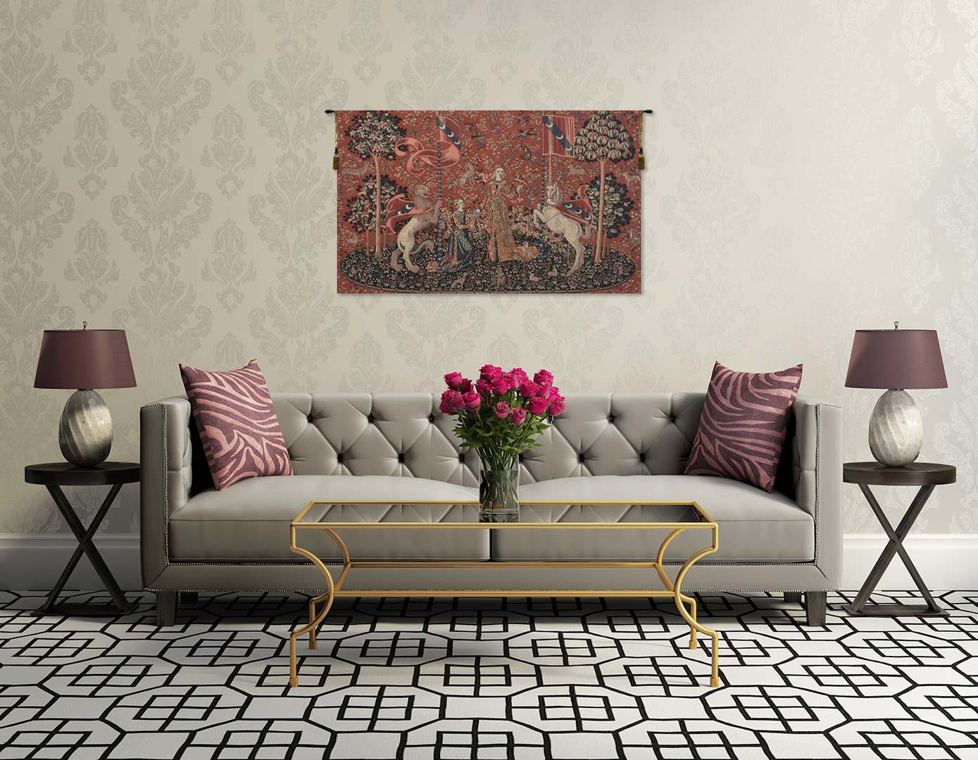 Taste European Tapestry Wall Hanging, H 25" x W 41" - Traditional ...