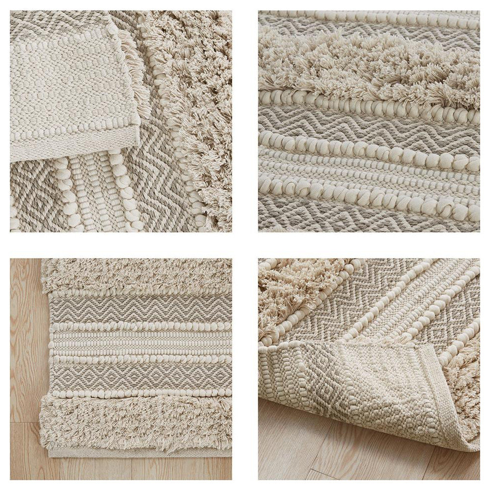 Woven Texture Stripe Bath Rug - Contemporary - Area Rugs - by Bison ...