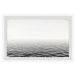 "Colorless Sea" Framed Painting Print, 18"x12" - Beach Style - Prints ...