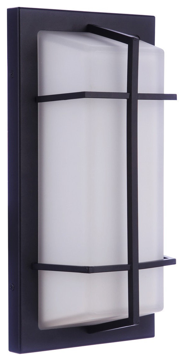 Bulkhead Rectangular 2-Light Outdoor Bulkhead, Textured Black - Beach ...