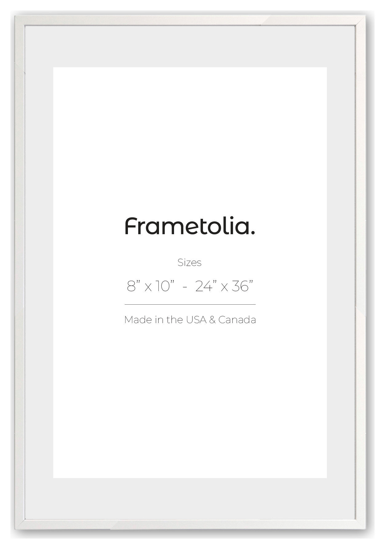 Opaque White 3/4" Gallery/Picture Frame with Bright White Mat, 11" x 14 ...