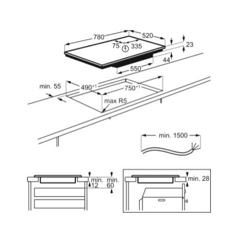 What induction hob fits in 30mm worktop? | Houzz UK