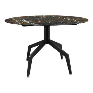 Round Marble Dining Table, Versmissen Razor, Medium - Industrial ...