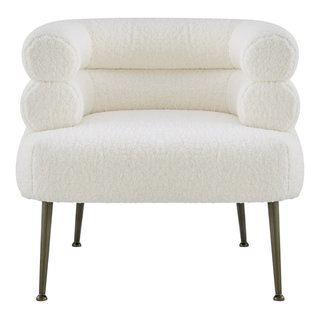 Zerline Faux Shearling Fabric Accent Chair Armchairs And Accent Chairs by VirVentures Houzz