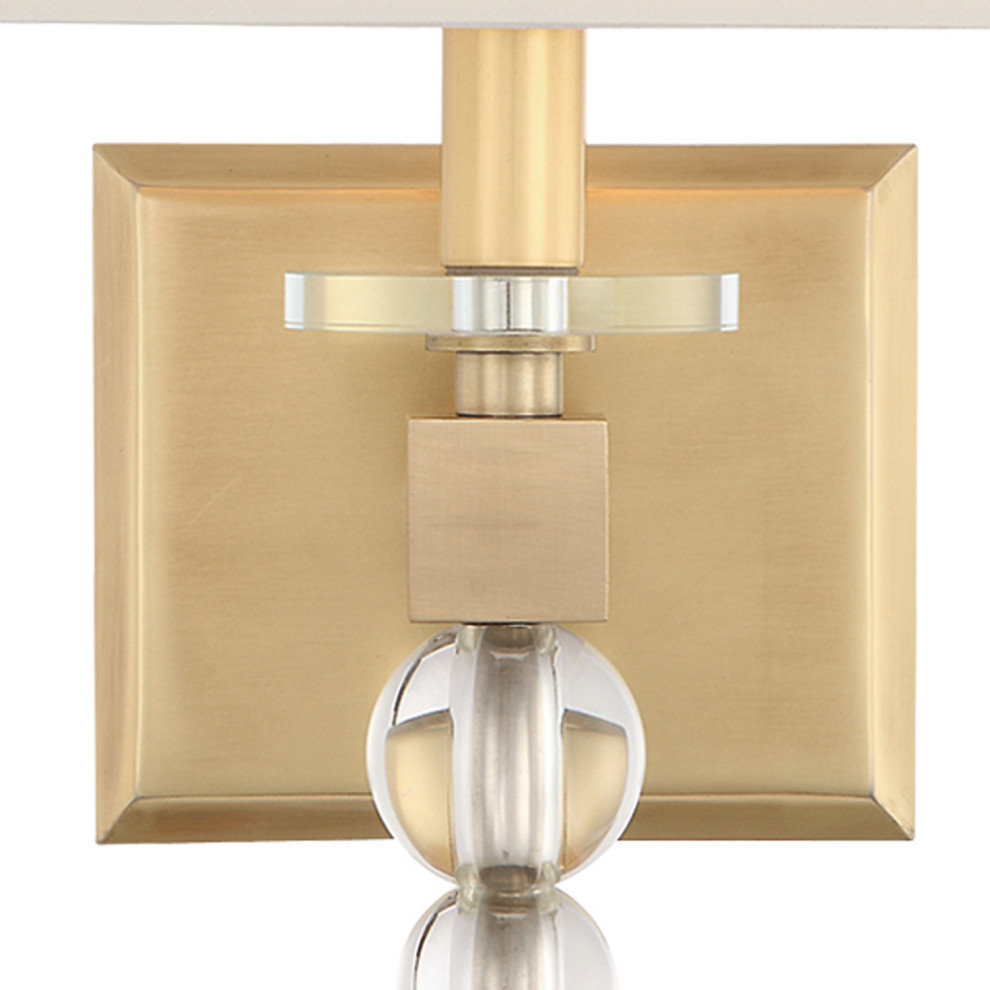 Clover 1 Light Aged Brass Wall Mount, 9.5'' W x 16'' H x 6.75'' D ...