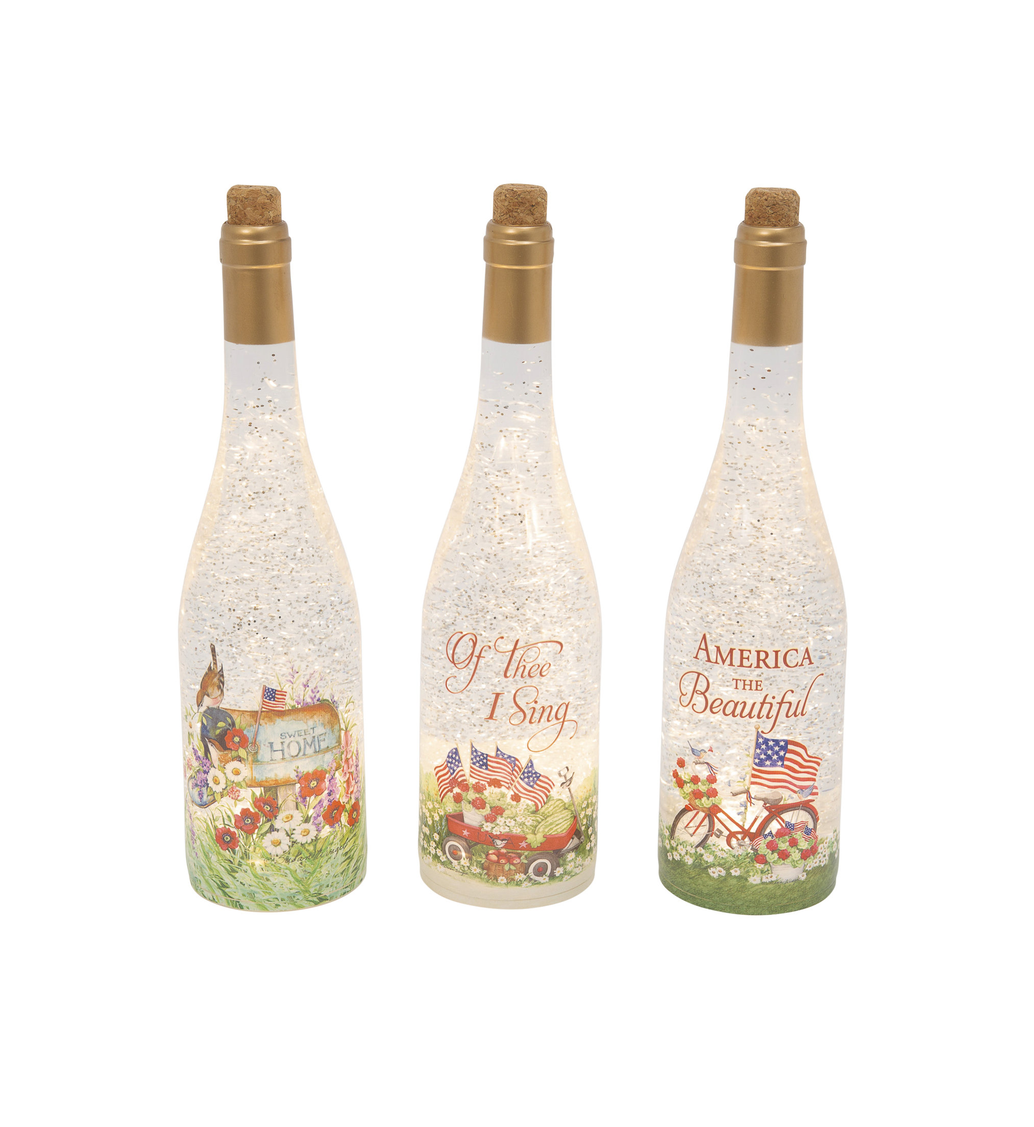 Set of 3, Assorted 12.5" Battery Operated Spinning Water Bottles ...