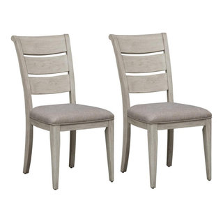 Ladder Back Uph Side Chair (RTA)-Set of 2 Farmhouse White - Farmhouse ...