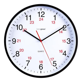 kieragrace KG Contemporary Synchro Silent Clock 6-Pack Black Plastic ...