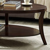 Contemporary Coffee Table, Oval Birchwood Top With Open Compartments ...