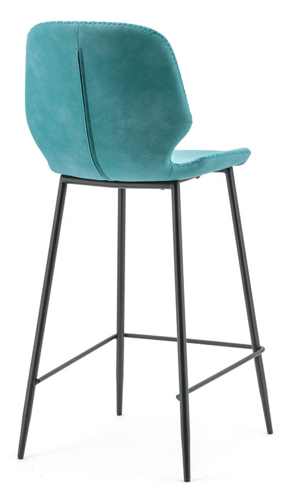 Teal Leather Counter Stools (2) | By Boo Seashell - Midcentury - Bar ...