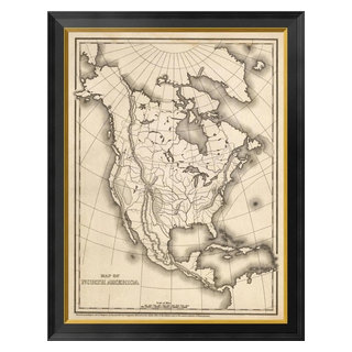 "Map of North America, 1839" by Samuel Augustus Mitchell, 16x20", 27"x1 ...