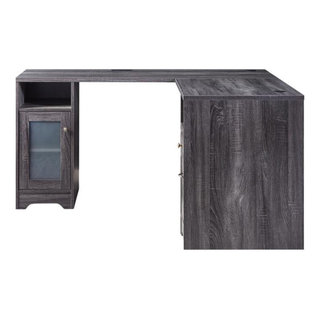 Furniture of America Helmer Wood L Shaped Writing Desk with USB in White Transitional Desks And Hutches by Homesquare Houzz
