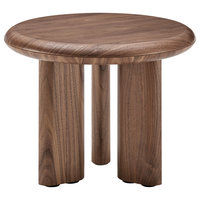 Albert 24" Round Side Table, American Walnut - Transitional - Side ...