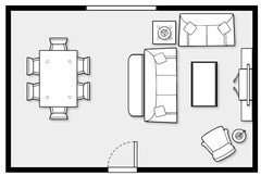 Help with my floor plan - Front Door in middle of layout
