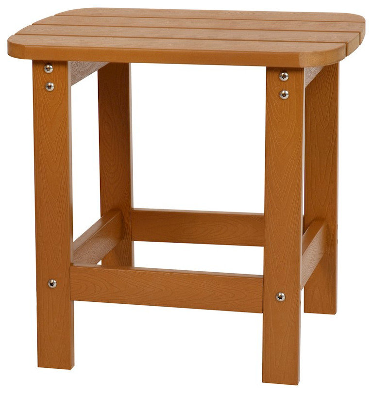 Flash Charlestown Wood Adirondack Side Table in Teak - JJ-T14001-TEAK ...