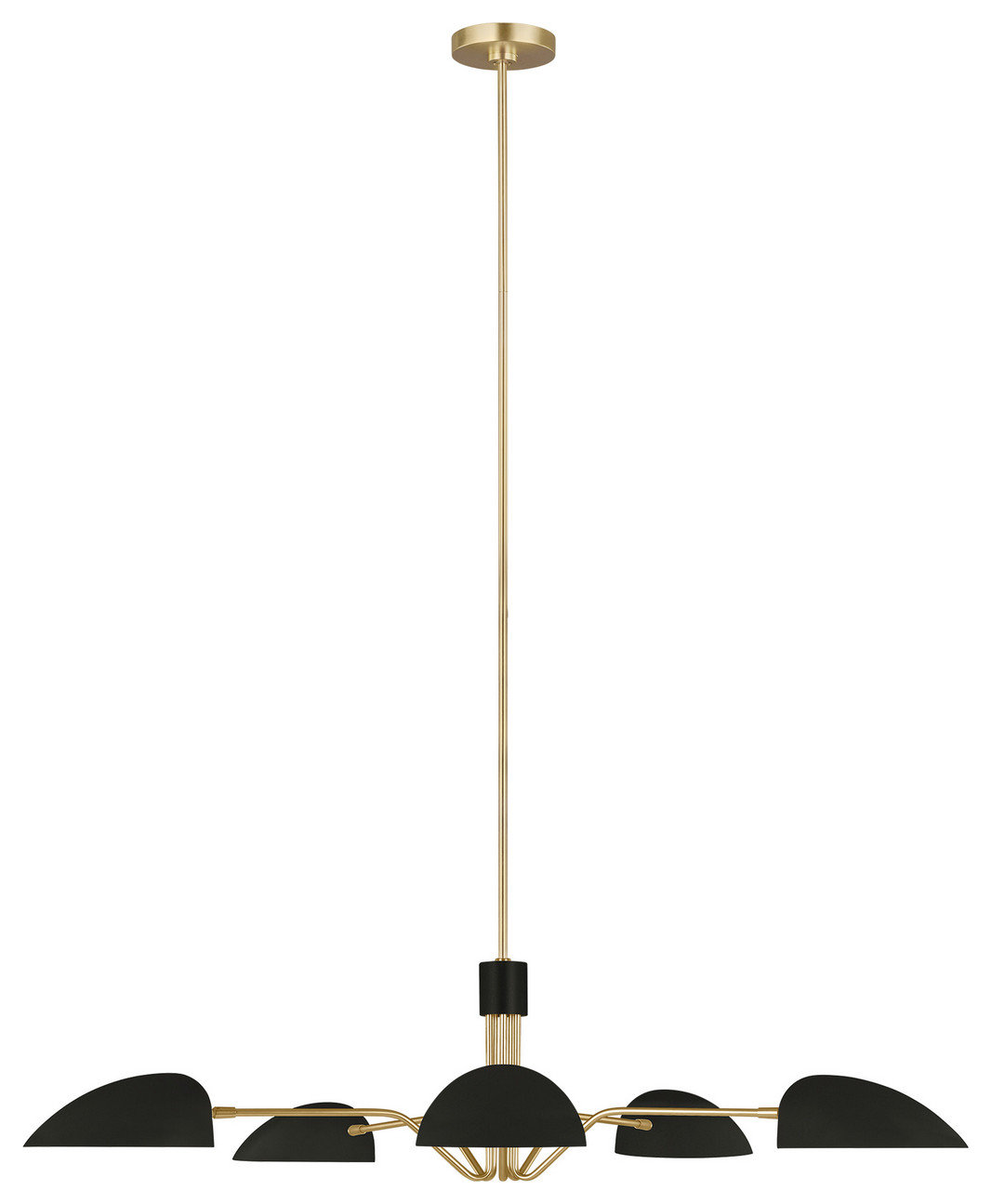 Feiss EC1025MBK Five Light Chandelier Jane Midnight Black - Midcentury ...