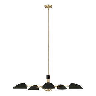 Feiss EC1025MBK Five Light Chandelier Jane Midnight Black - Midcentury ...