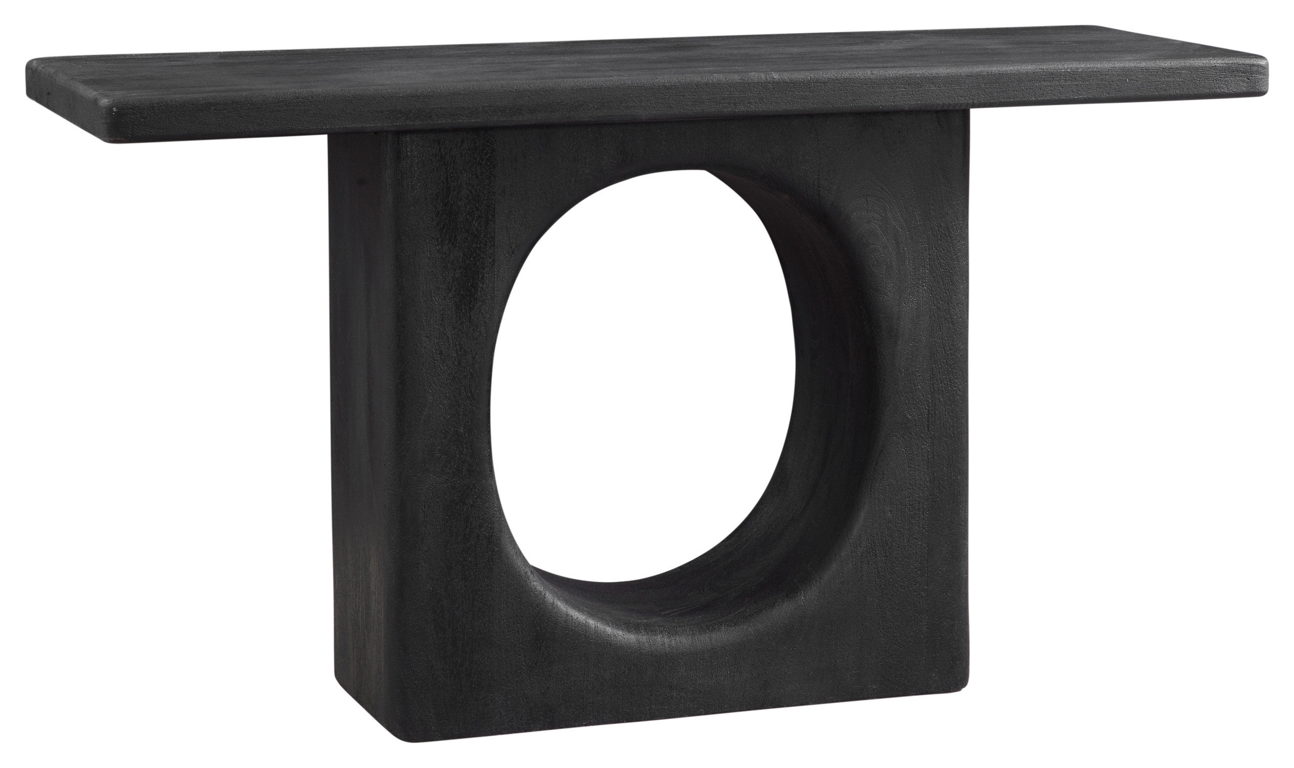Compass Console Table - Sandblasted Mango Wood - Black - Transitional ...