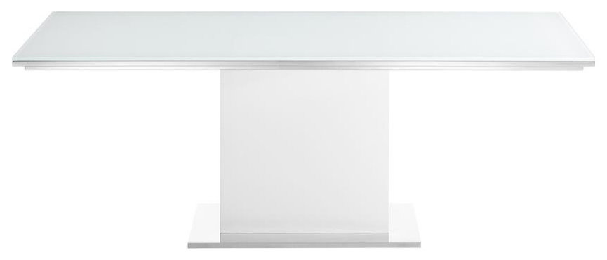 Bianca dining table with white base and white top. - Contemporary ...