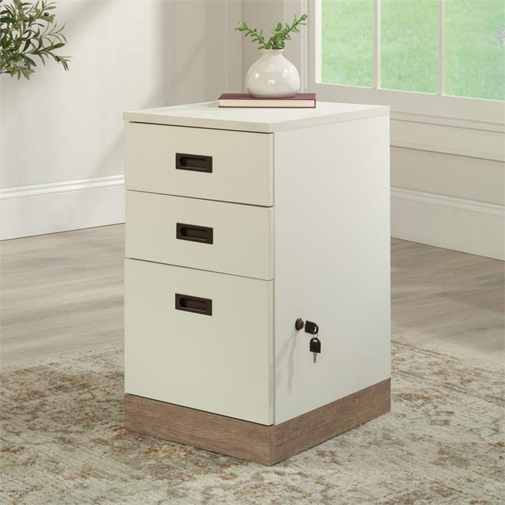 Sauder Dixon City Engineered Wood File Cart in Pebbled White Finish ...