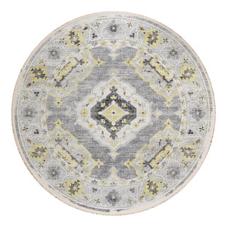 Dalyn MB1 Grey Area Rug, Round 10' x 10' - Contemporary - Outdoor Rugs ...