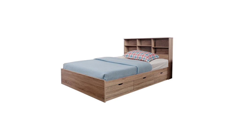 Luxurious Brown Finish Chest Bed With 3 Drawers. - Transitional - Kids ...