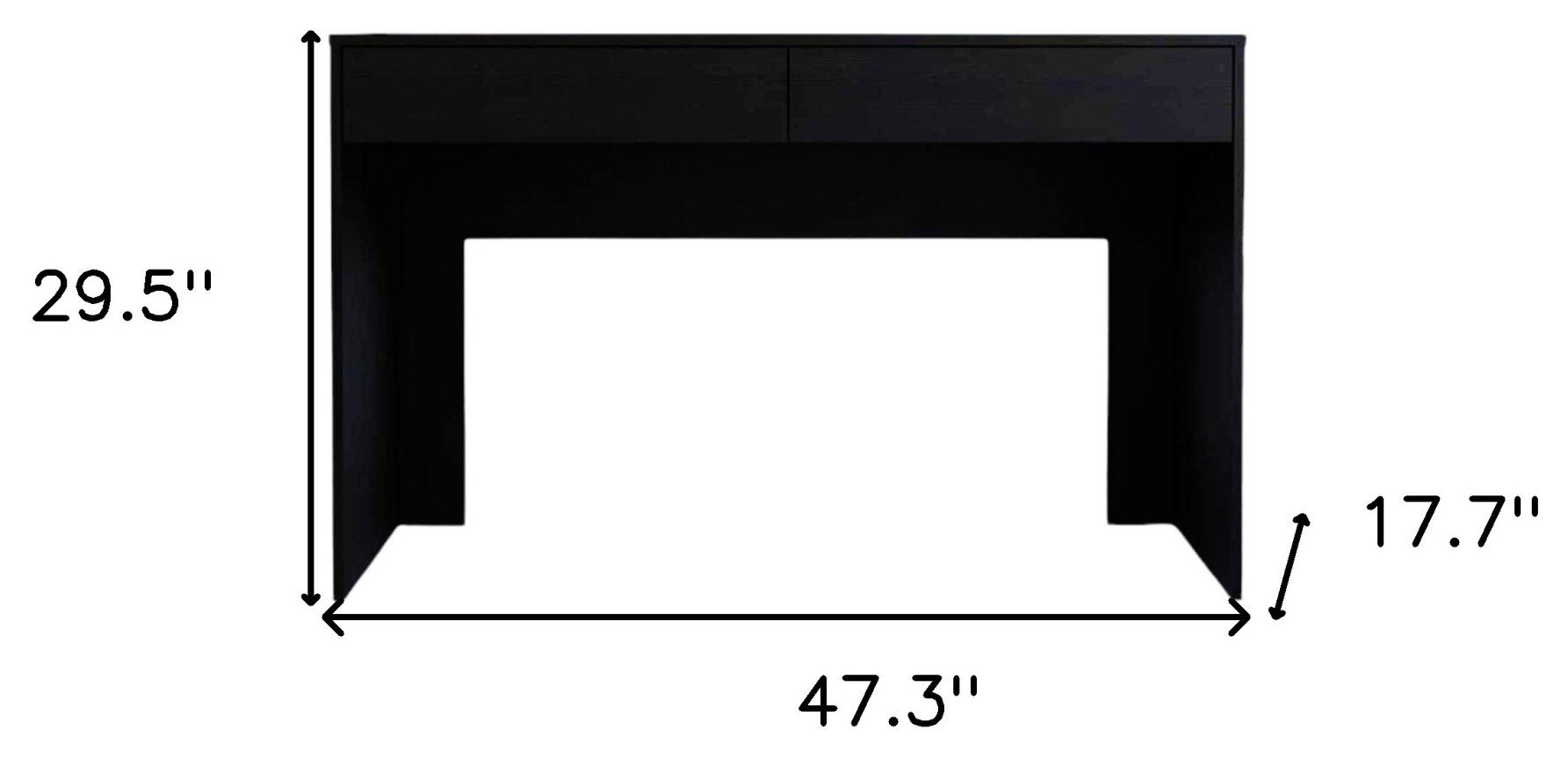 47" Black Computer Desk with Two Drawers - Transitional - Desks And ...