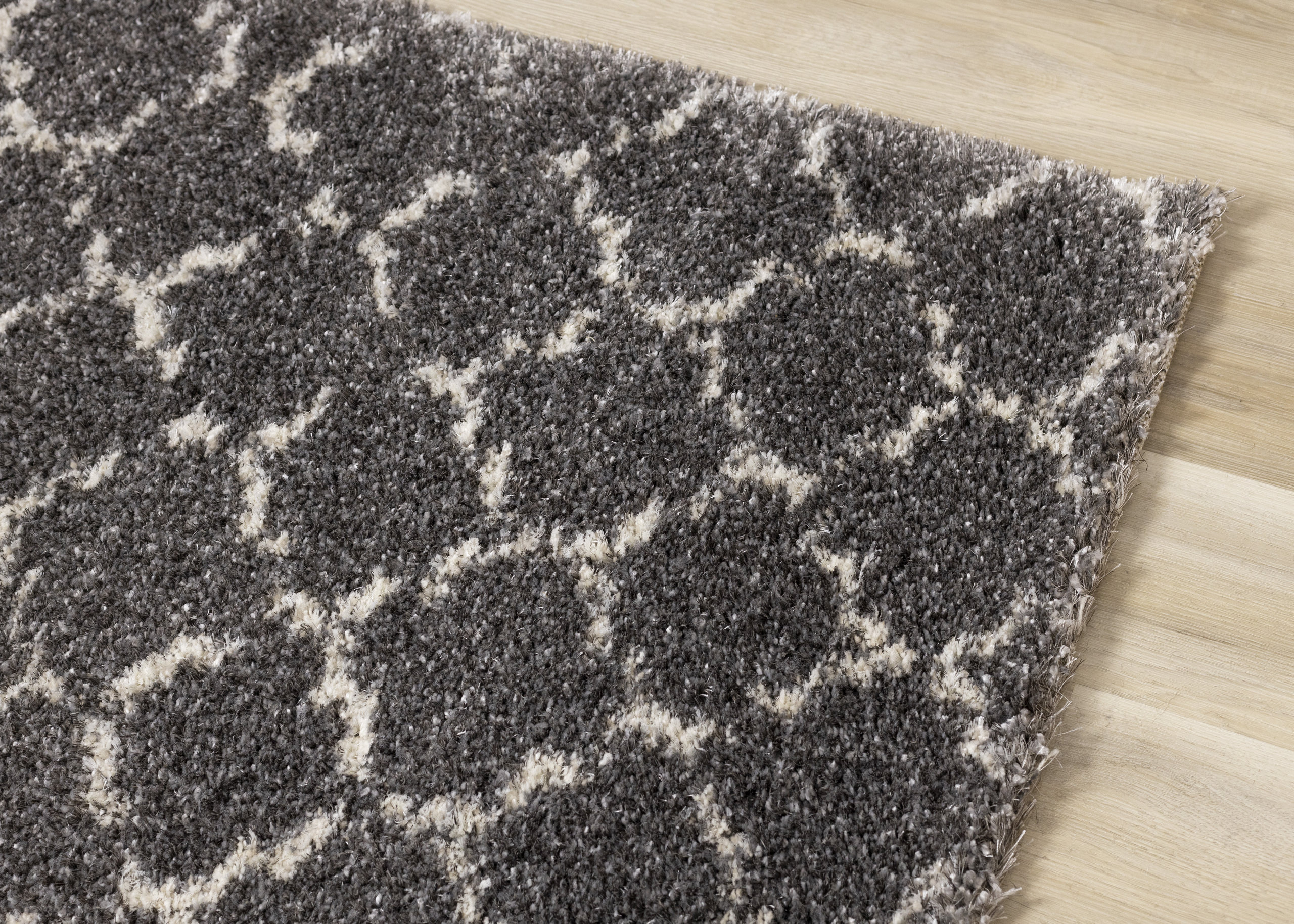Lush Collection Grey Cream Lattice Rug, 7'10"x11'2" - Contemporary ...