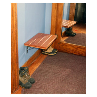 Teak Wood Wall Mount Fold-Down Bench - Traditional - Los Angeles - by ...