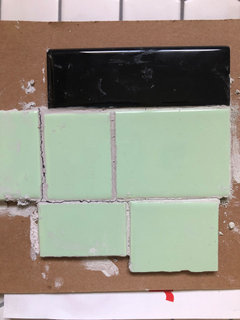 What color grout with mint green tile?
