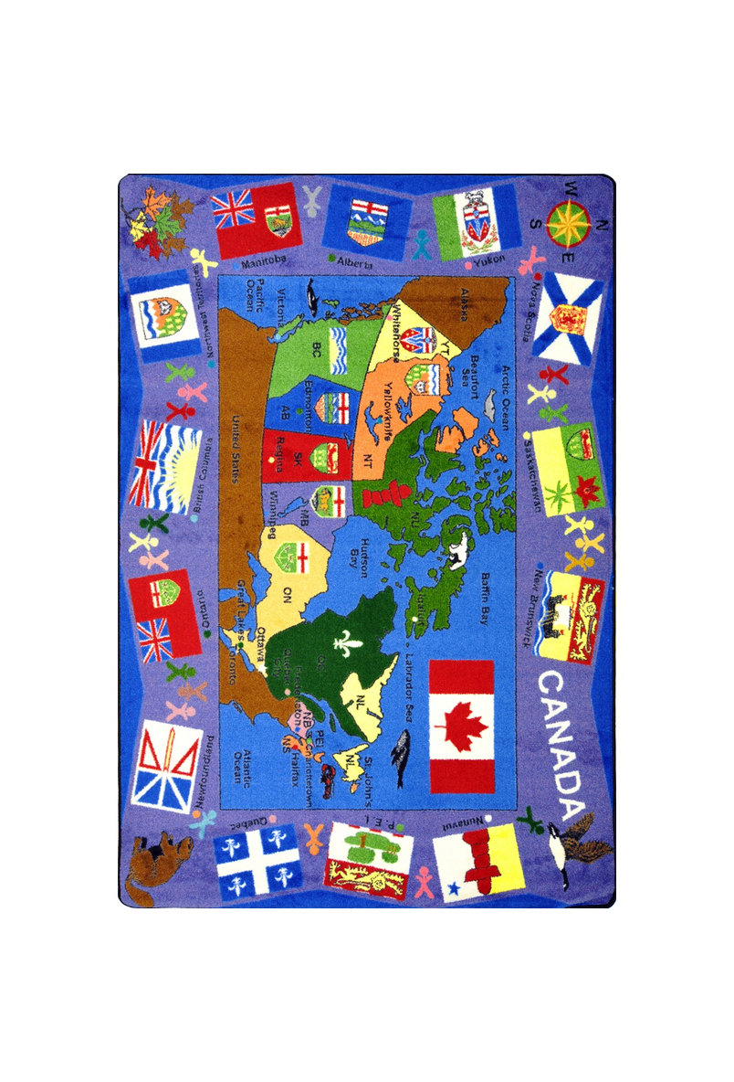 Kid Essentials, Geography & Environment Flags of Canada Rug, 7'8" x 10 ...