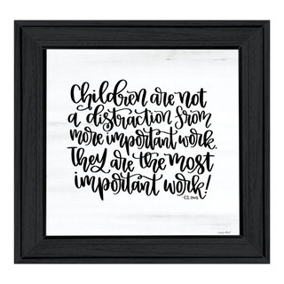 The Most Important Work 3 Black Framed Print Wall Art - Contemporary ...