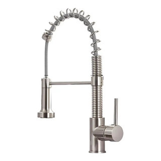 Solid Brass Pull Out Spring Spout Kitchen Faucet - Contemporary ...