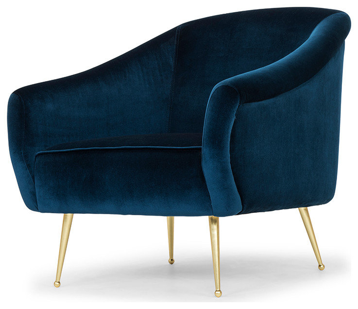 Lucie Midnight Blue Occasional Chair - Midcentury - Armchairs And ...