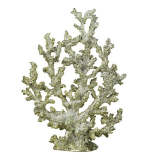 Captivating POLYRESIN CORAL Decor, Gold - Beach Style - Decorative ...