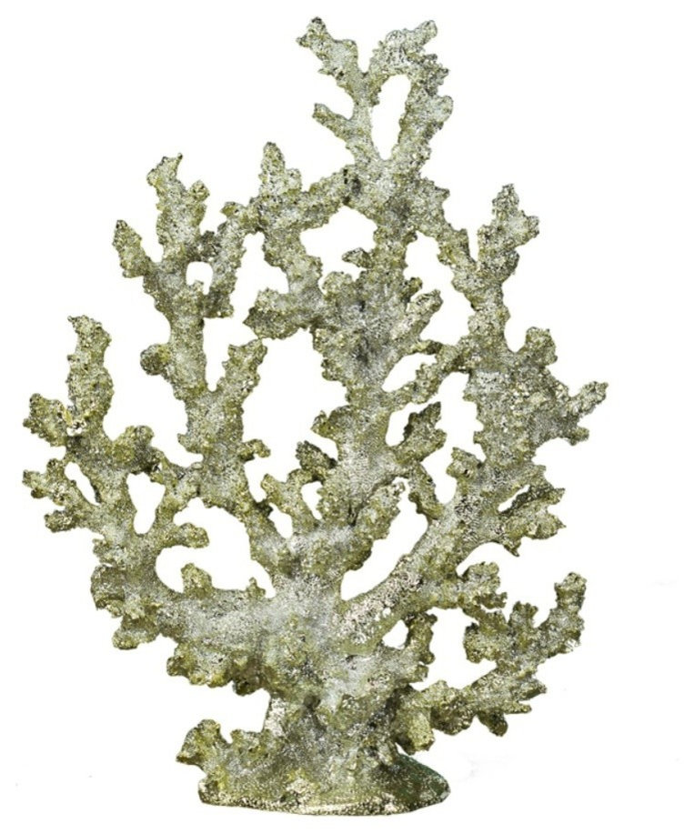 Captivating POLYRESIN CORAL Decor, Gold - Beach Style - Decorative ...
