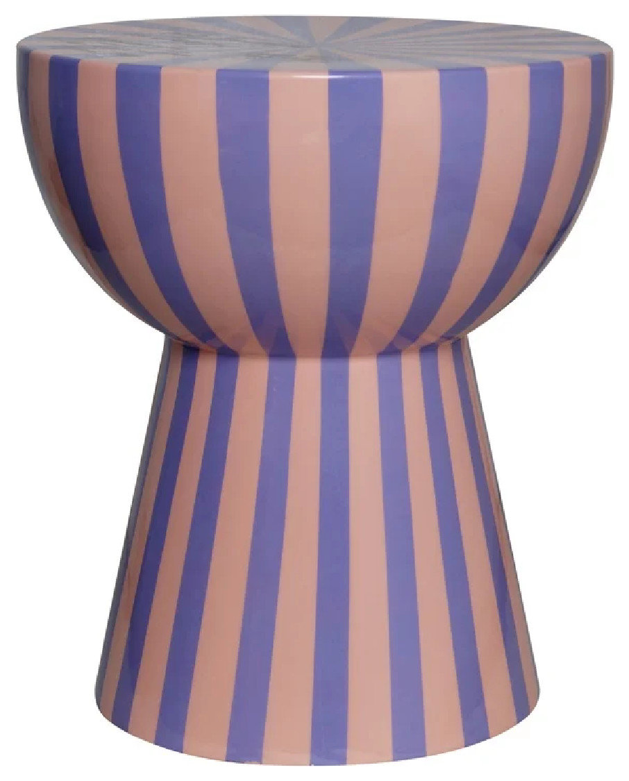 Striped Iron End Table | OROA Valeria - Contemporary - Side Tables And ...