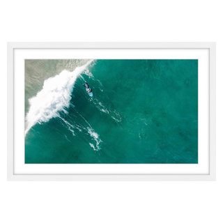 "Big Wave" Framed Print by Karolis Janulis, 30"x20" - Beach Style ...