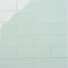 What color grout with mint green tile?