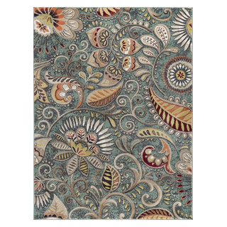 Giselle Transitional Floral Area Rug, 5'3'' X 7'3'' - Contemporary ...