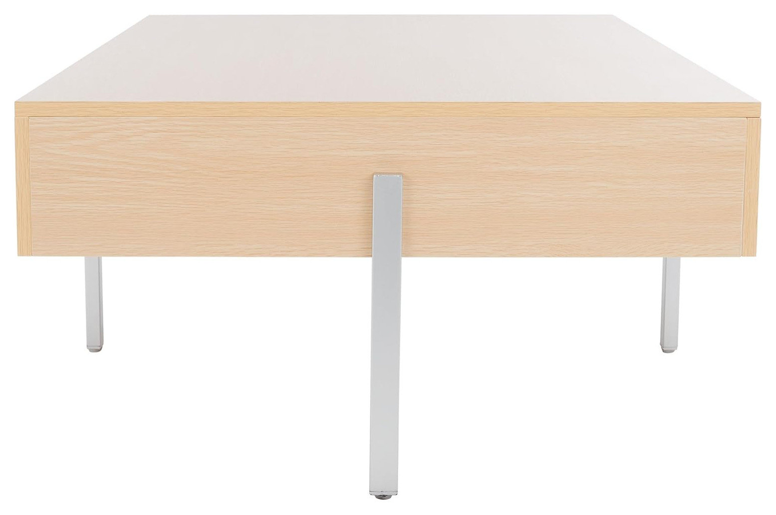 Modern Coffee Table, Metal Legs With Thick Rectangular Wood Top ...