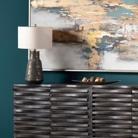 Trinity 28" Urn Table Lamp With Linen Drum Shade, Gray - Farmhouse ...