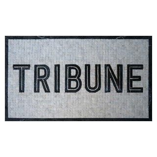 Tribune Sign - Mosaic Artwork, 51" x 31" - Contemporary - Tile Murals ...