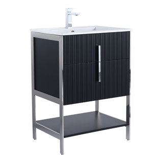 Fine Fixtures Serenity Modern bathroom vanity, Chrome Hardware ...