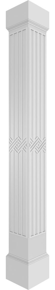 Craftsman Classic Square Non-Tapered Cedar Park Fretwork Column, 8"Wx8 ...