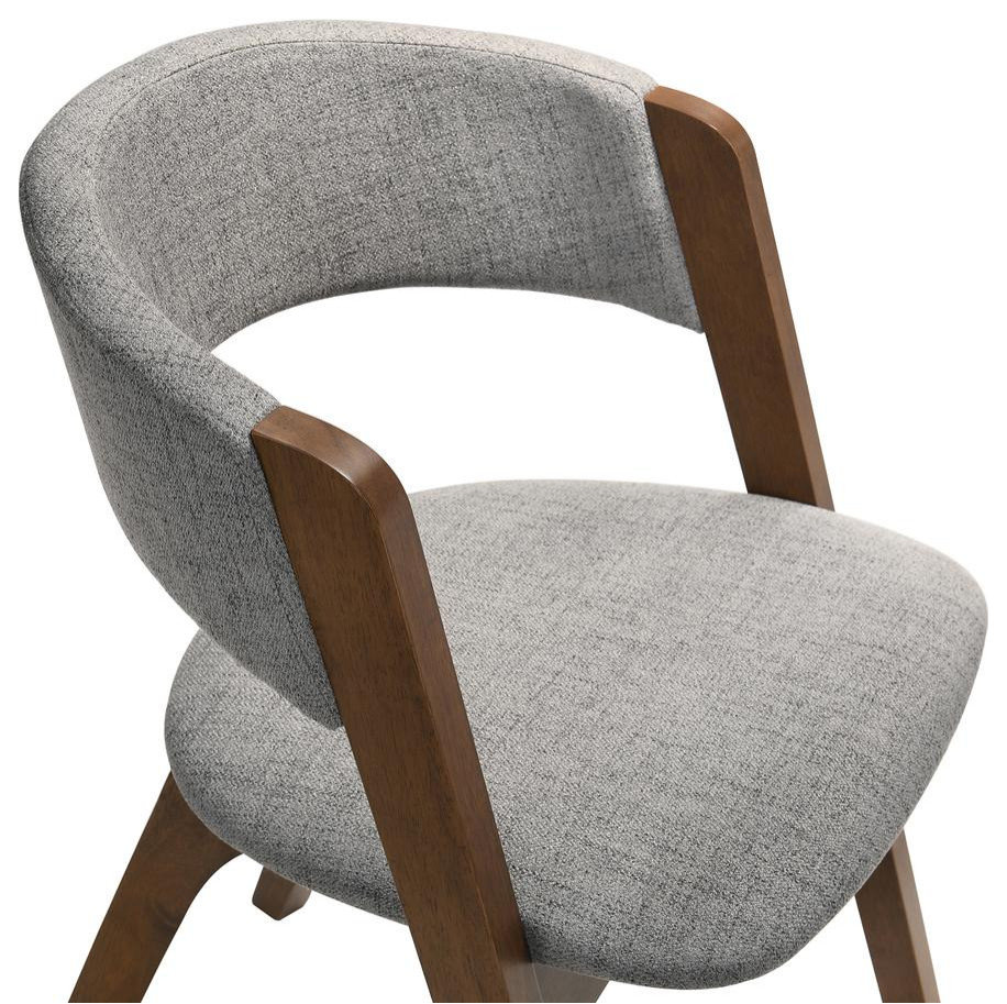 Rowan Mid-Century Modern Accent Dining Chair in Walnut Finish and Grey ...